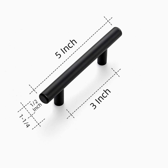 Amazon | Other | 3 Pack 5 Inch Cabinet Pulls Matte Black Stainless Steel Kitchen Drawer Pulls ...